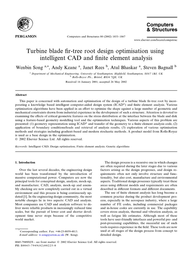 Optimizing Fir-Tree Root for Turbines | PDF | Computer Aided Design ...