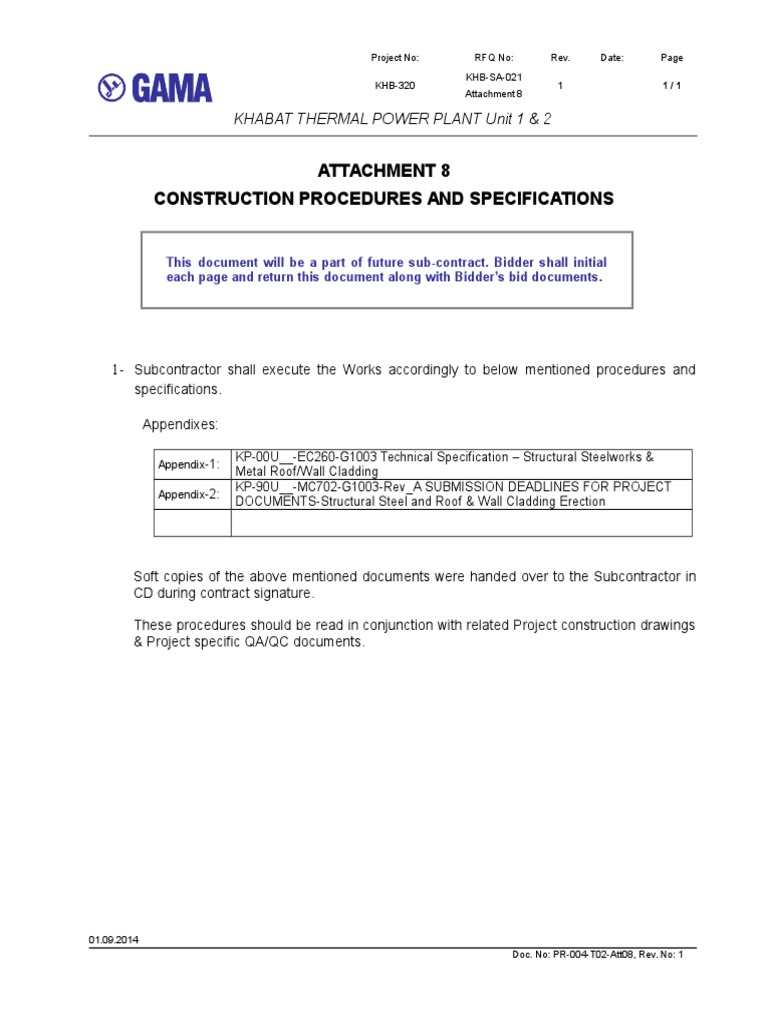Attachment8 - Construction Procedures | PDF