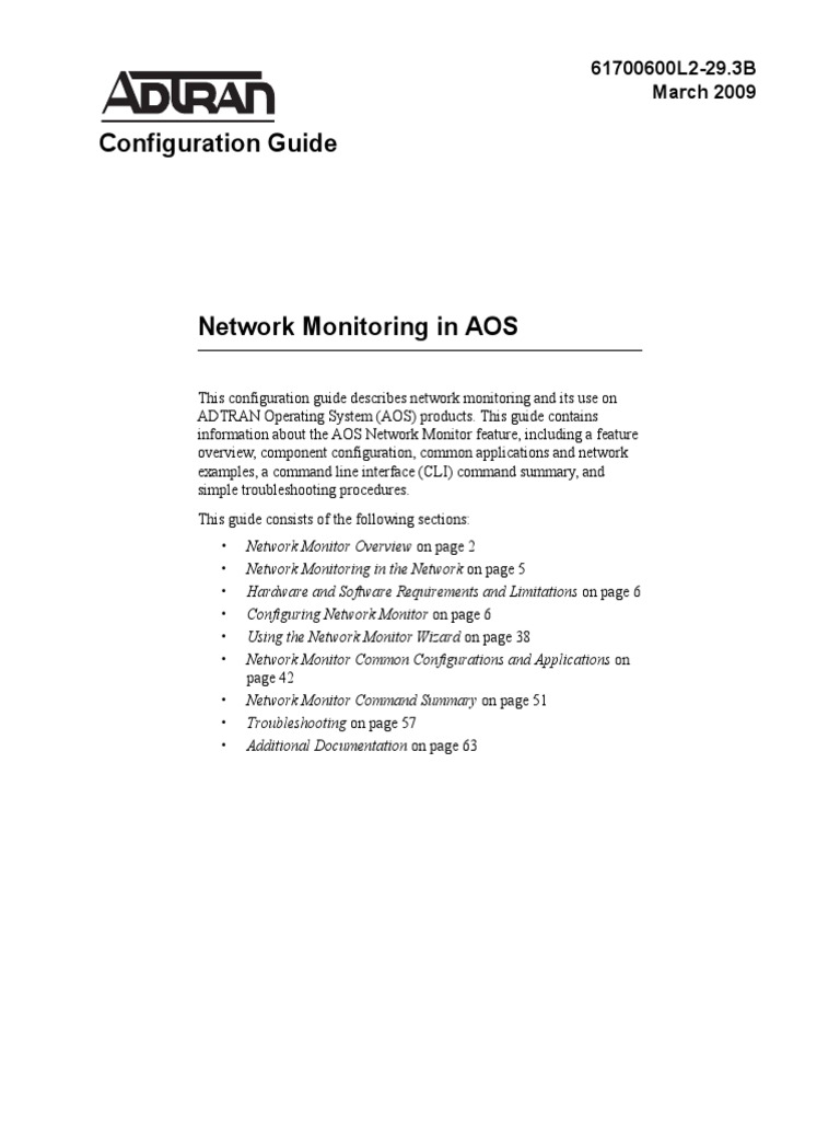 Network Monitoring in AOS | PDF | Port (Computer Networking) | Hypertext Transfer Protocol