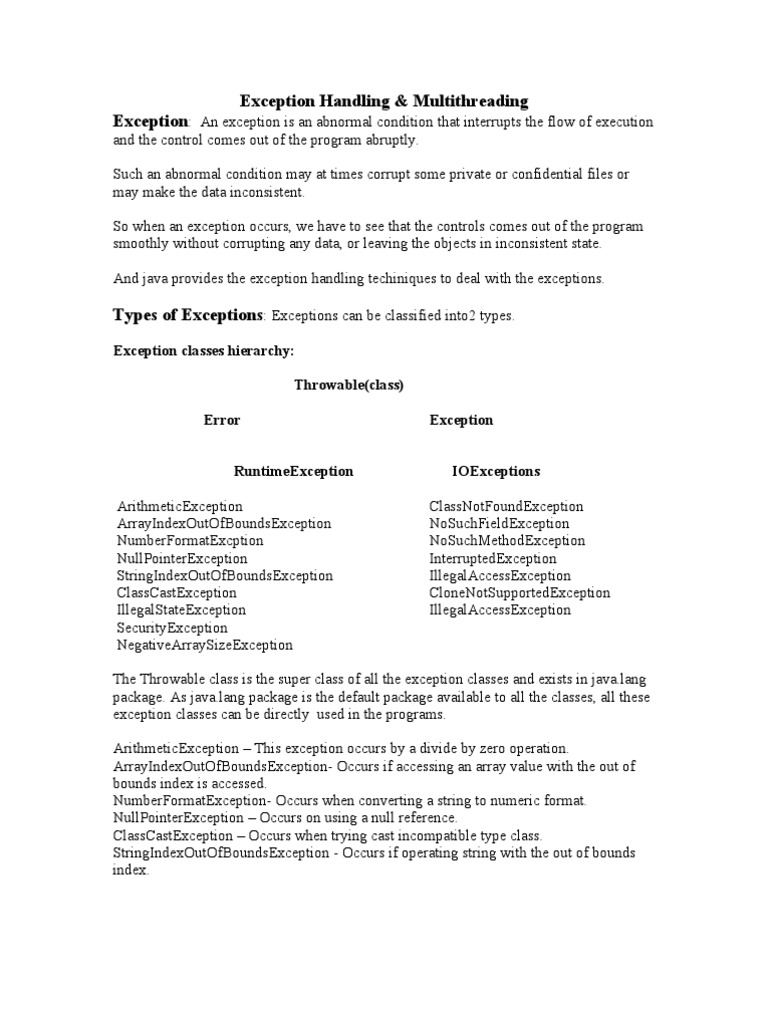 Unit V ExceptionHandling&Multithreading | PDF | Thread (Computing) | Concurrent Computing