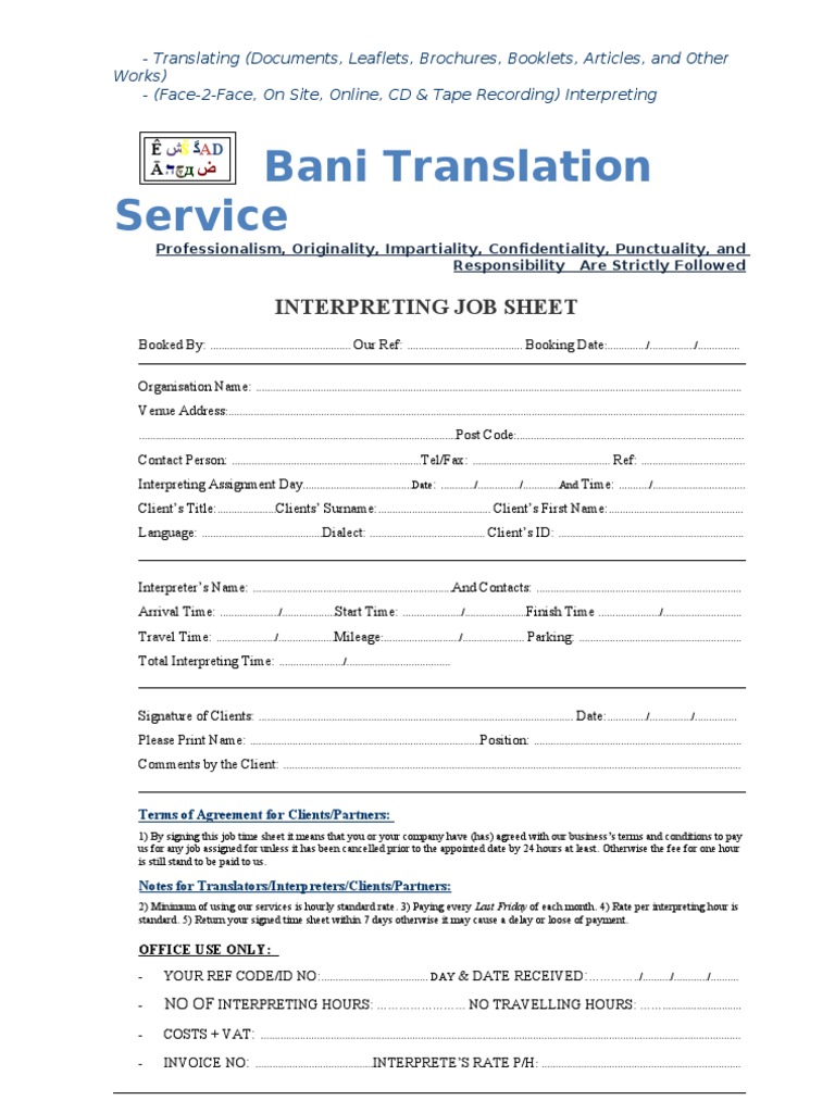 Interpreting and Translation Services | PDF | Business