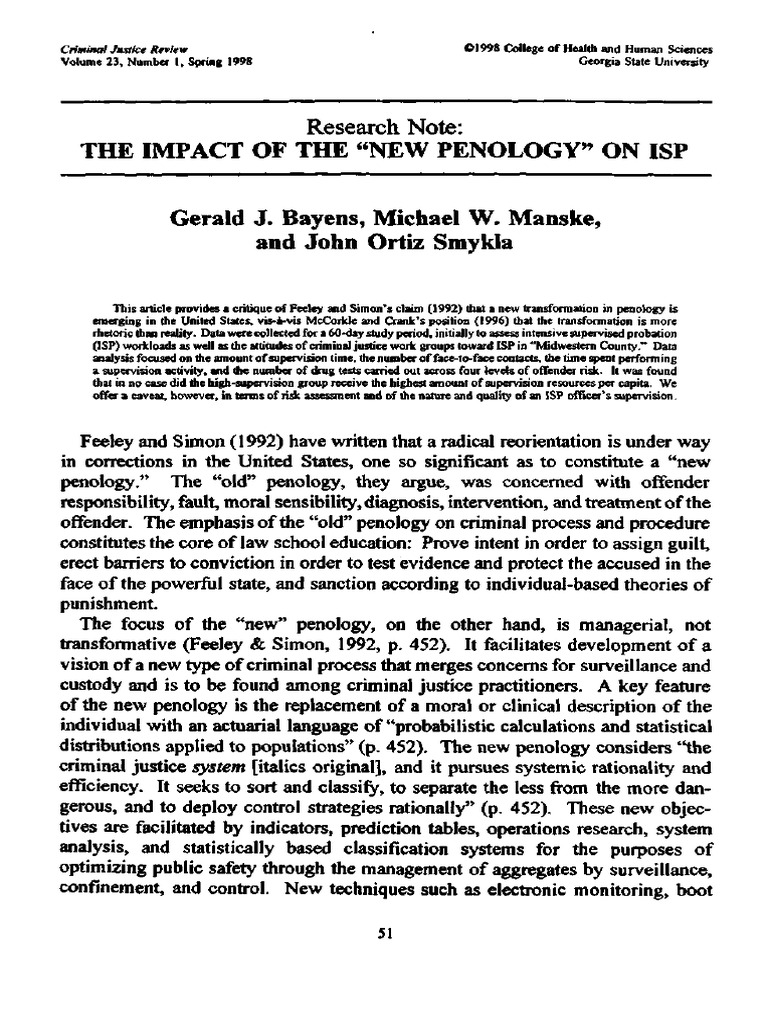 New Penology's Impact on ISP | PDF | Probation | Corrections