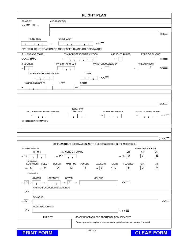 Flight Plan Form CA48 Overview | PDF | Business