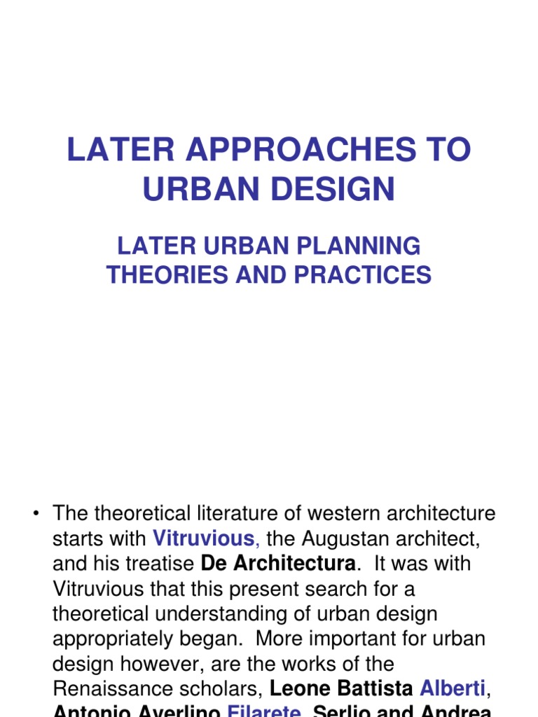 Evolution of Urban Design Theories | PDF