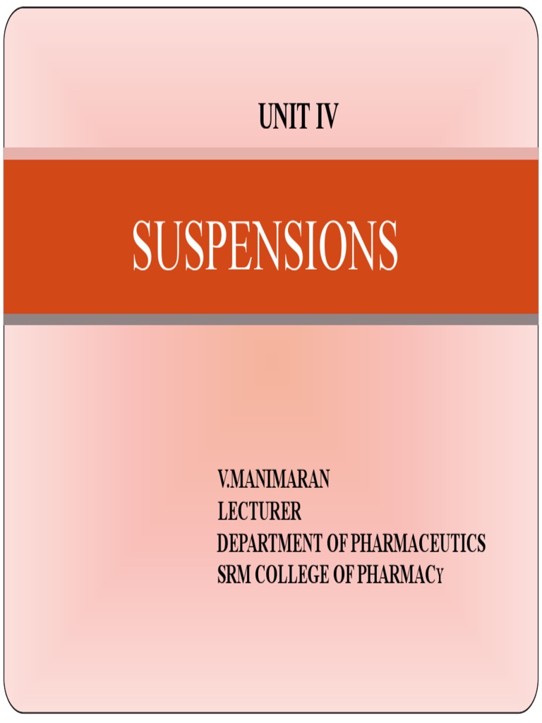 Suspensions | PDF | Suspension (Chemistry) | Colloid