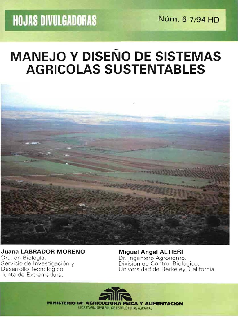 Diseño de Agroecosistemas Sostenibles | PDF | Agroecología ...