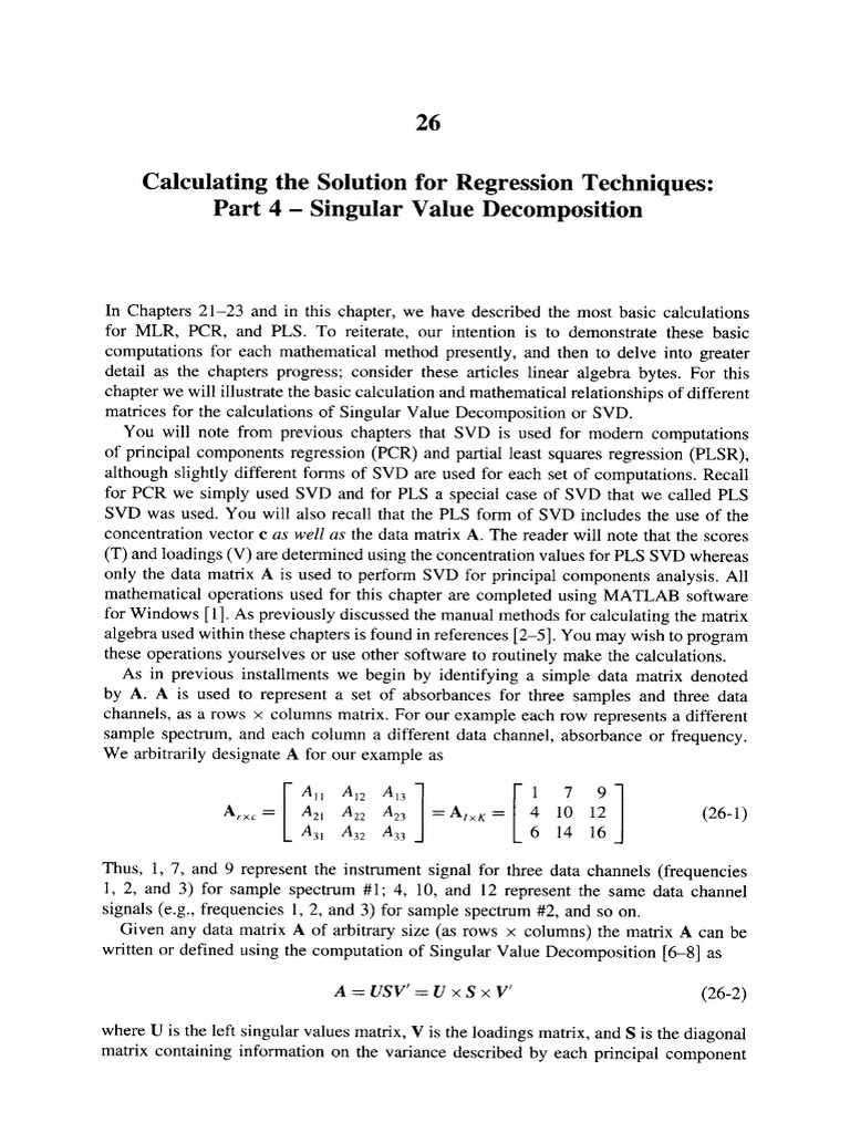 Chemometrics in Spectroscopy - CHP 26 | PDF | Matrix (Mathematics ...