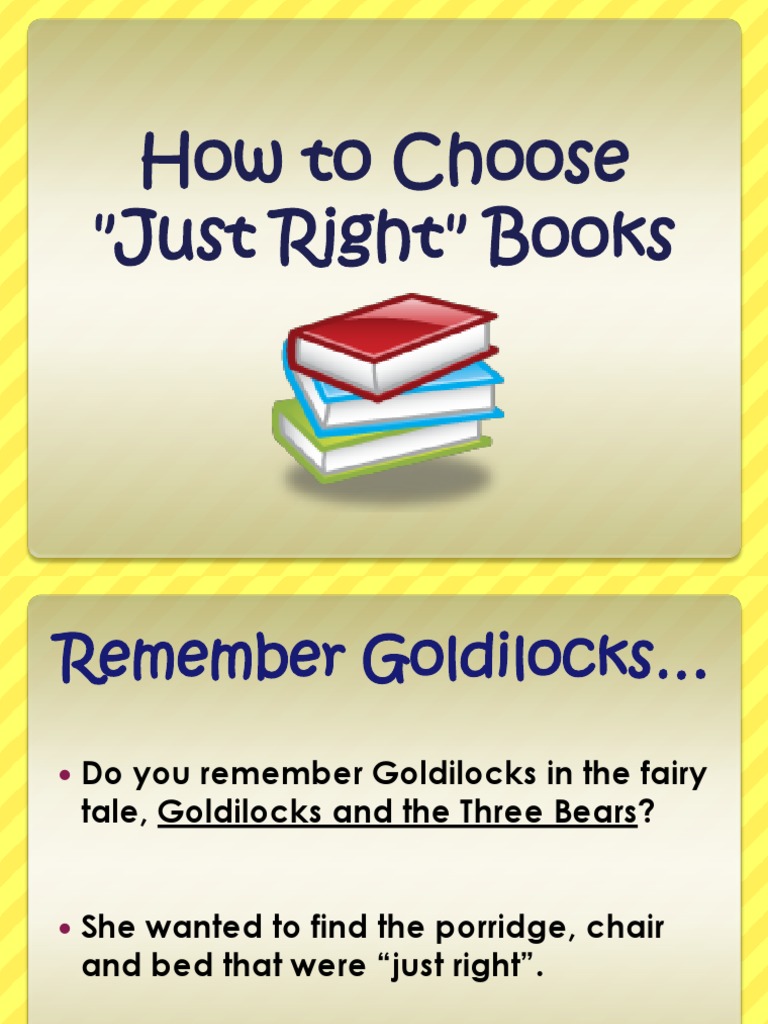 Choosing "Just Right" Books Guide | PDF