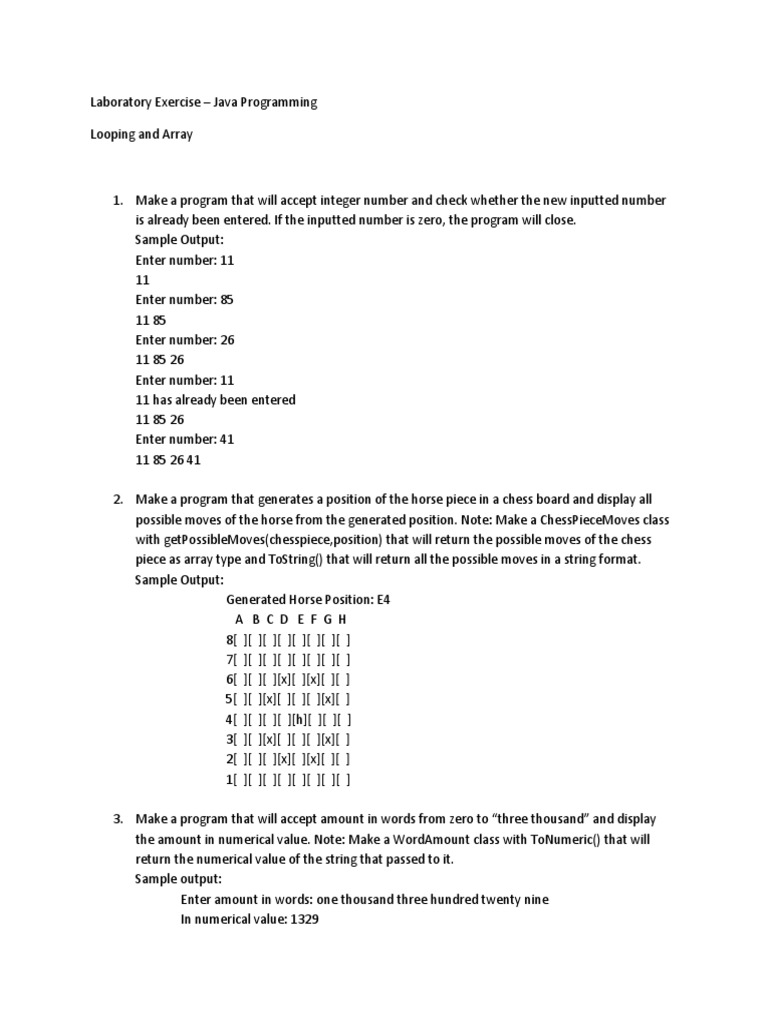 Laboratory Exercise Array Looping | PDF | Teaching Methods & Materials ... Laboratory Exercise Array Looping | PDF | Teaching Methods & Materials ...