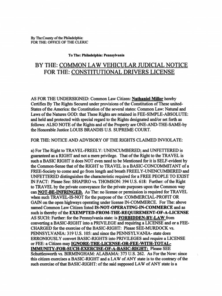 CommonLaw DriversLicense | PDF | Foreign Language Studies