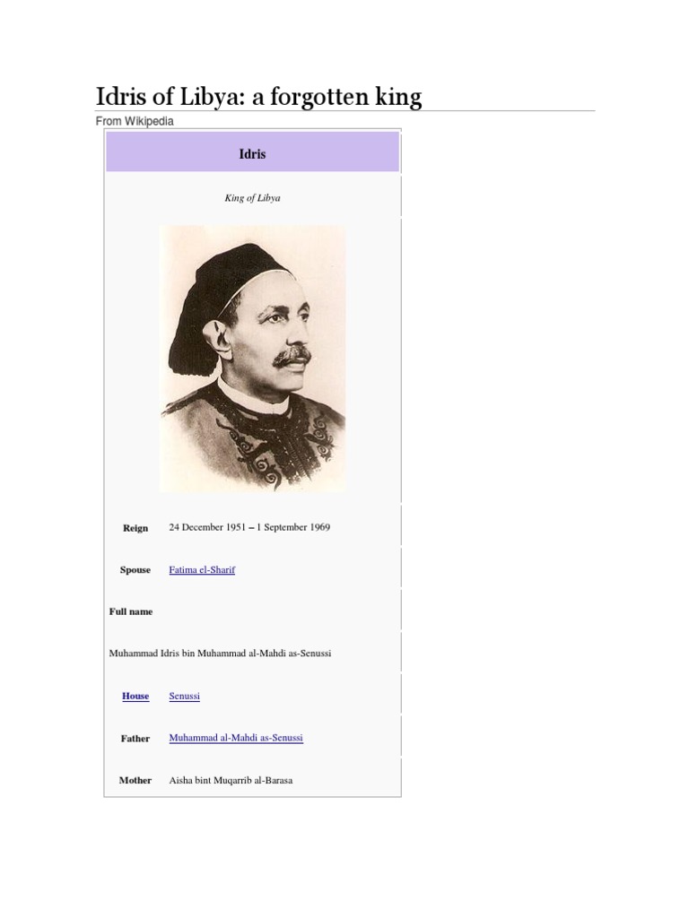 Idris of Libya. a Forgotten King | Religion & Spirituality