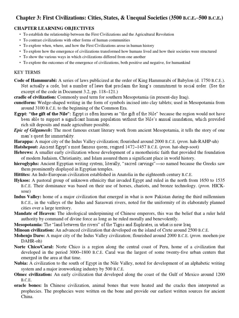 Notes Chapter 3 First Civilizations | PDF | Archaeology