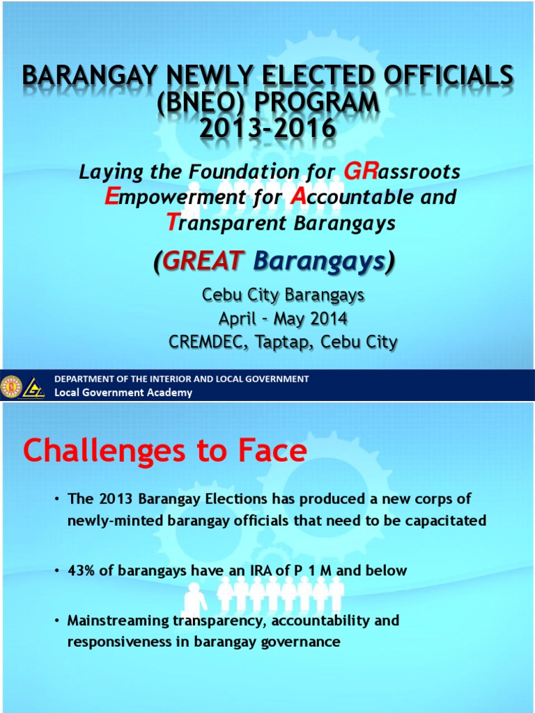 1 BNEO Program 2013 Presentation-Orientation Program | PDF | Governance ...