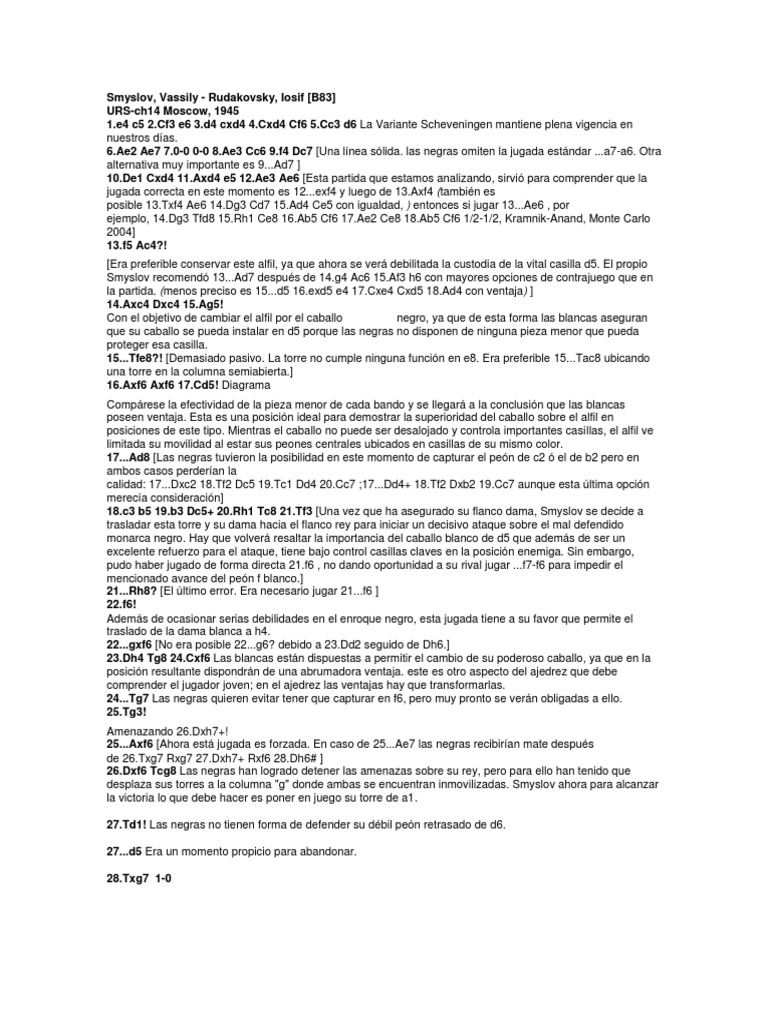 Estrategias en la Variante Scheveningen | PDF | Juegos de mesa | Teoría ...