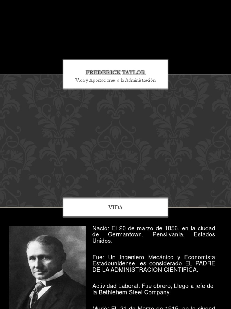 Frederick Taylor Admon | PDF | Planificación | Método científico