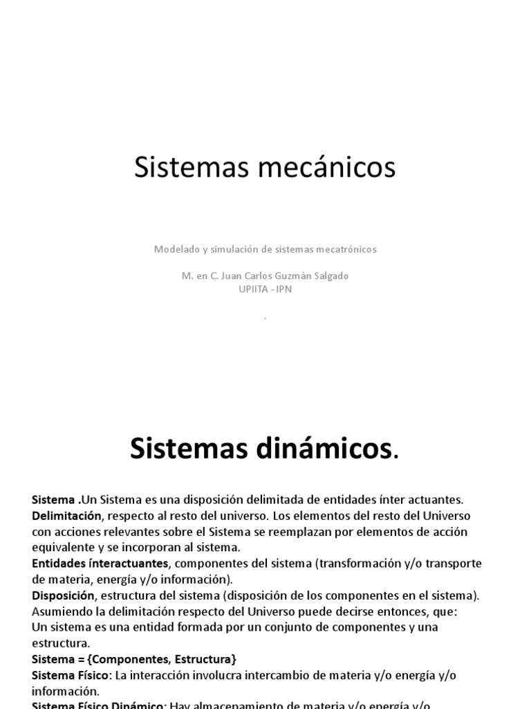 004 - Modelado Fisico Sistemas Mecánicos | PDF | Las leyes del ...