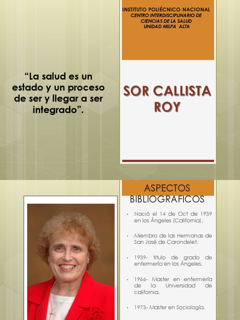 Sor Callista Roy | PDF | Adaptación | Comportamiento