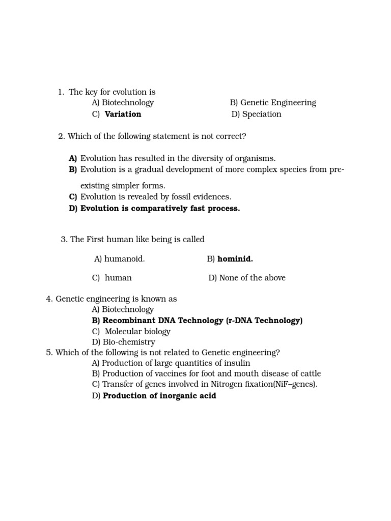 Biotechnology MCQ | PDF