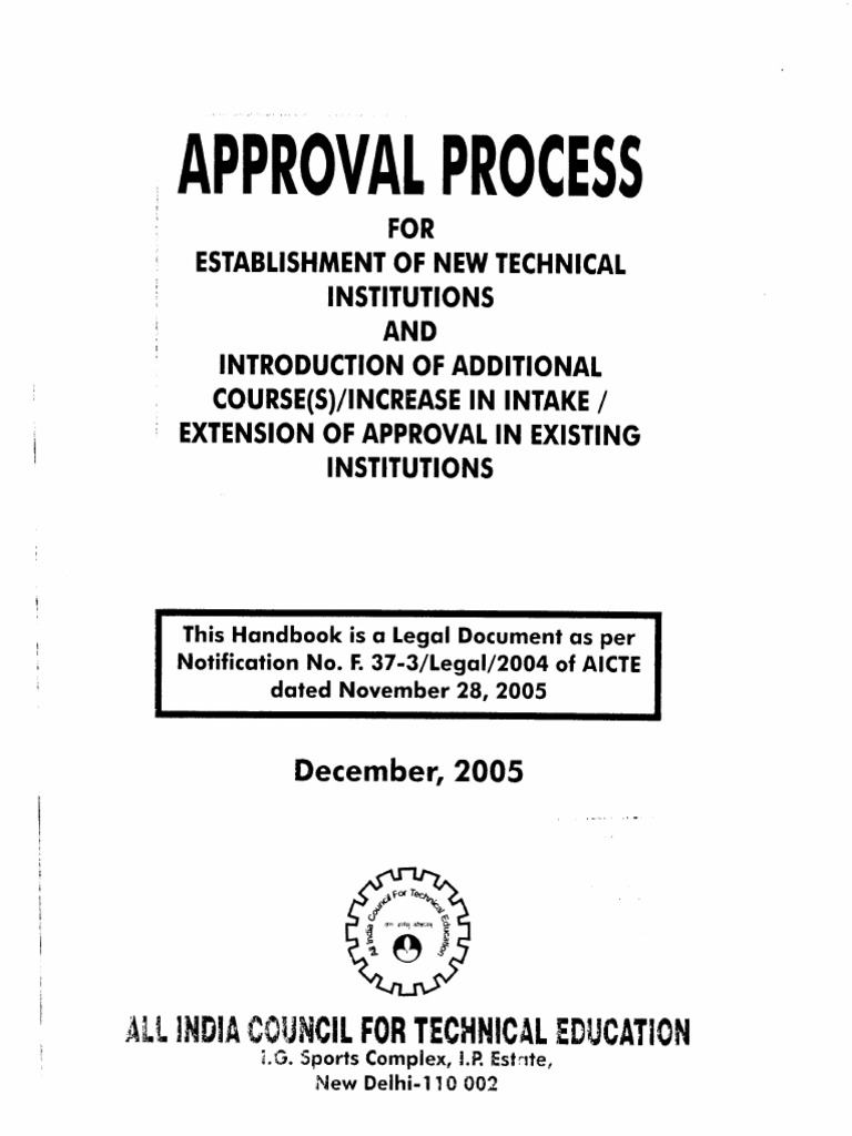 Aicte Approval Process 2005 | PDF | Career And Technical Education | Academia