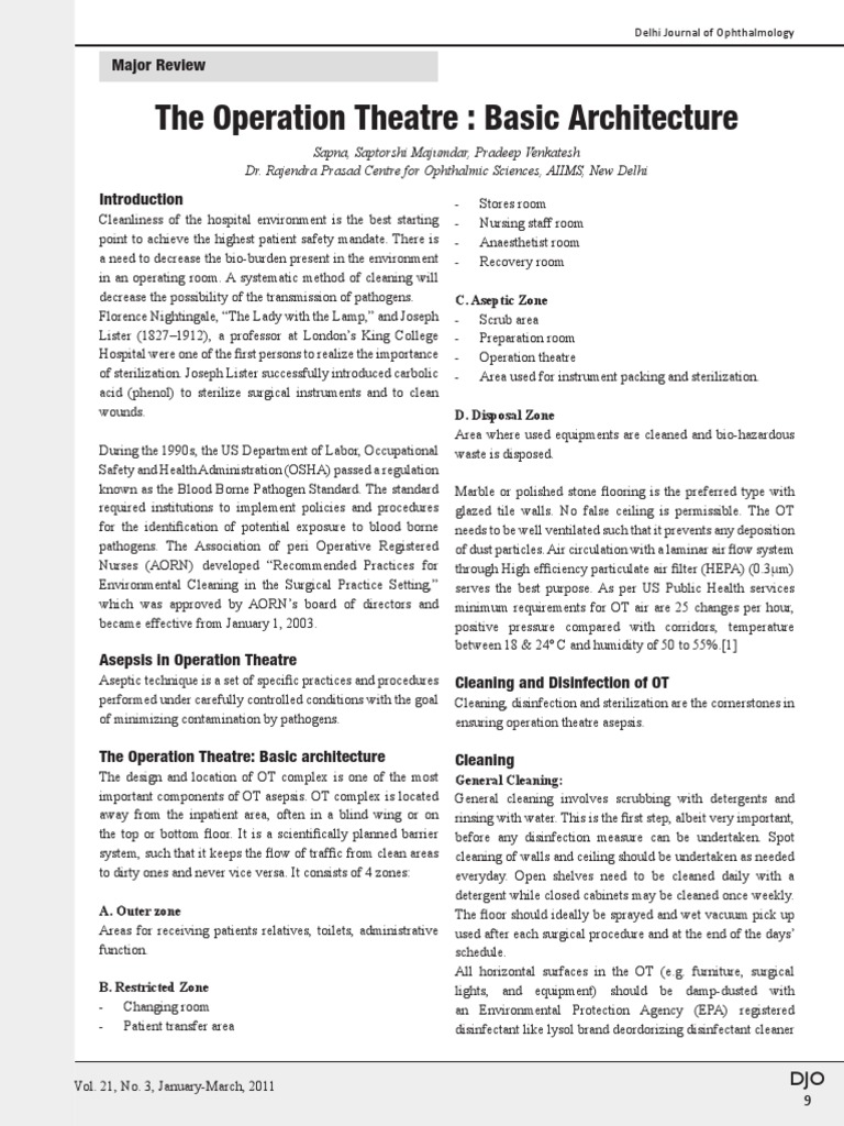 The Operation Theatre | PDF