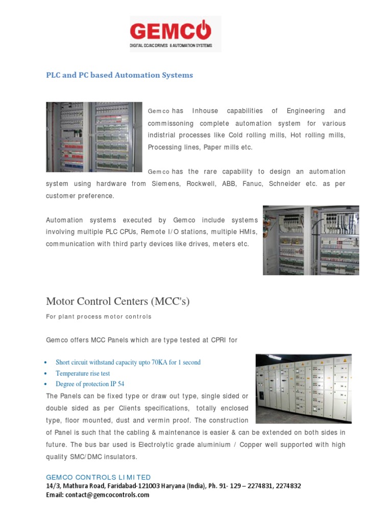 Gemco Controls: Automation & MCC Solutions | PDF | Business ...
