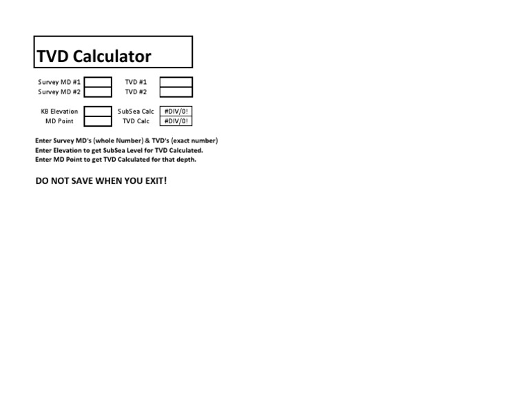 TVD and MD Calculation Guide | PDF