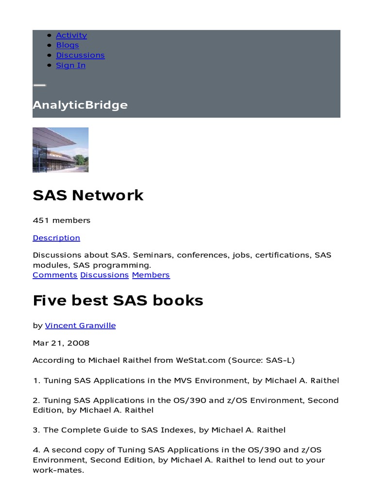 Best SAS Book | PDF | Sas (Software) | Software