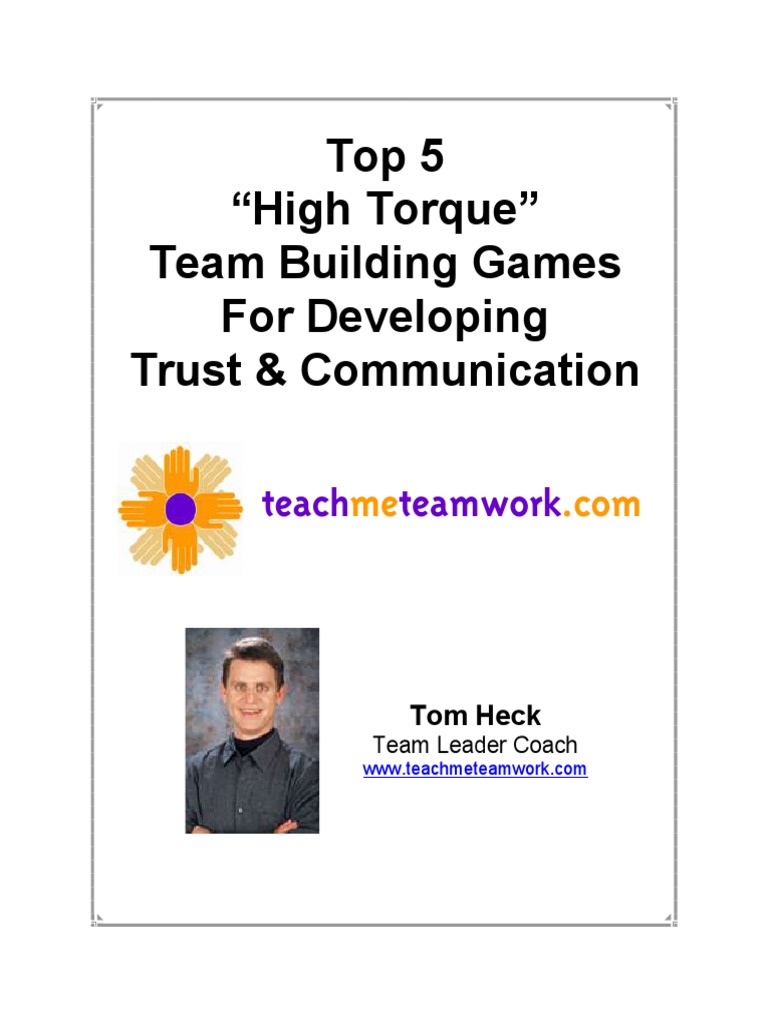 High Torque Team Games | PDF | Team Building | Experiential Education