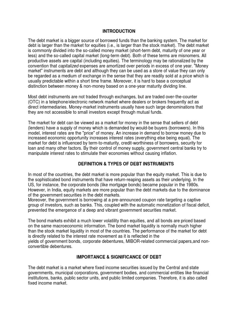 Debt Instruments | PDF | Bonds (Finance) | Stock Market