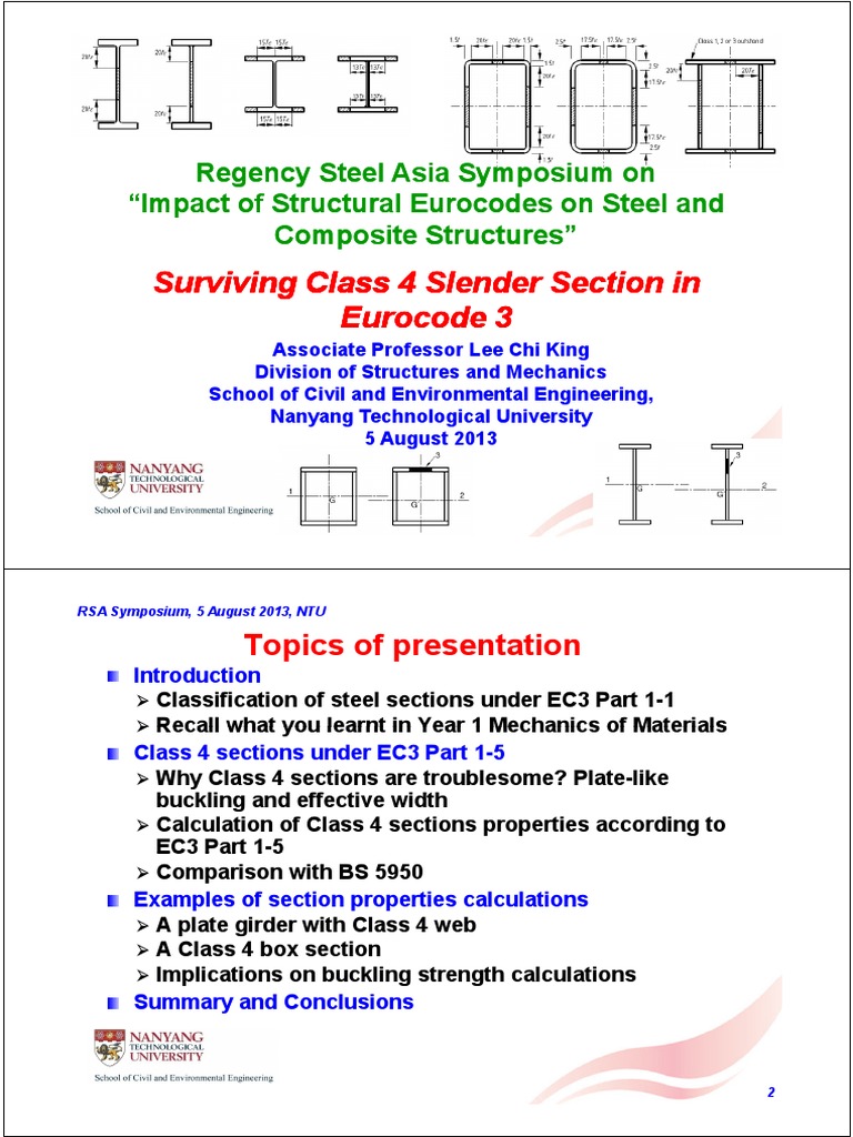 Eurocode 3 Stress Ratio Presentation 5 by Lee CK | PDF | Bending | Buckling