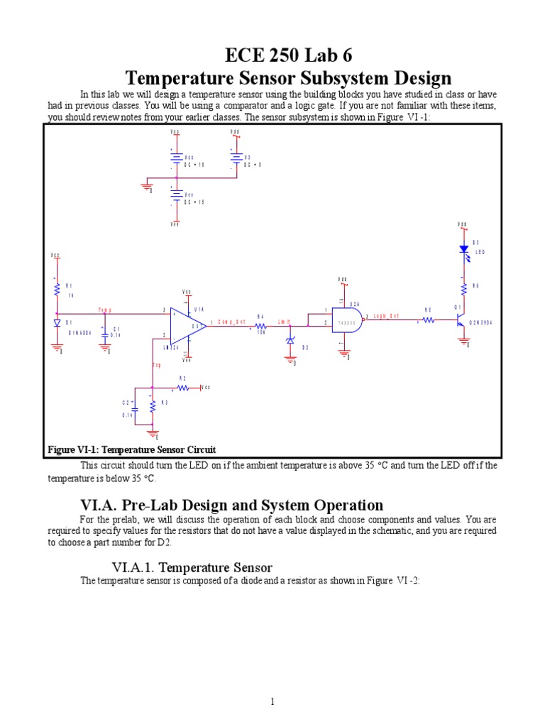ECE 250 Lab 6 Temperature Sensor Subsystem Design: VI.A. Pre-Lab Design ...