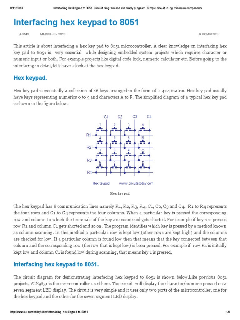 Interfacing Hex Keypad To 8051. | PDF | Power Supply | Digital Electronics