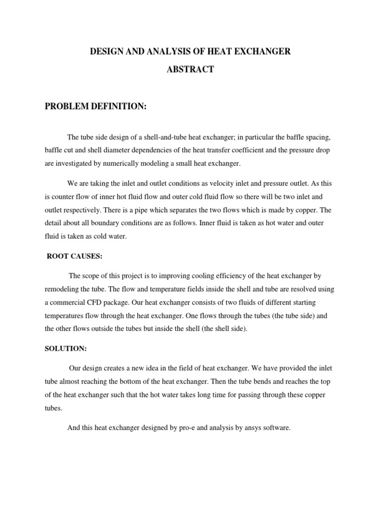 Design and Analysis of Heat Exchanger | PDF | Heat Exchanger | Fluid ...