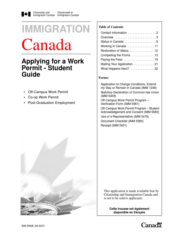 Canada Student Work Permit Guide | PDF | Passport | Travel Visa