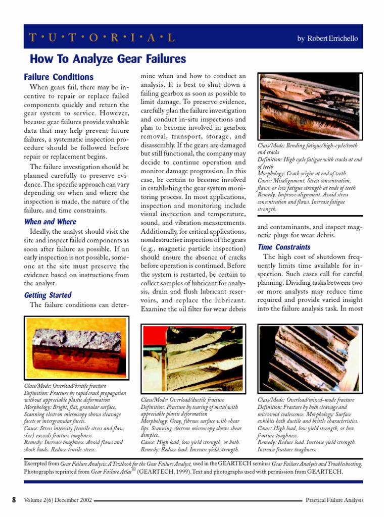 How To Analyze Gear Failures | PDF | Fracture | Fatigue (Material)