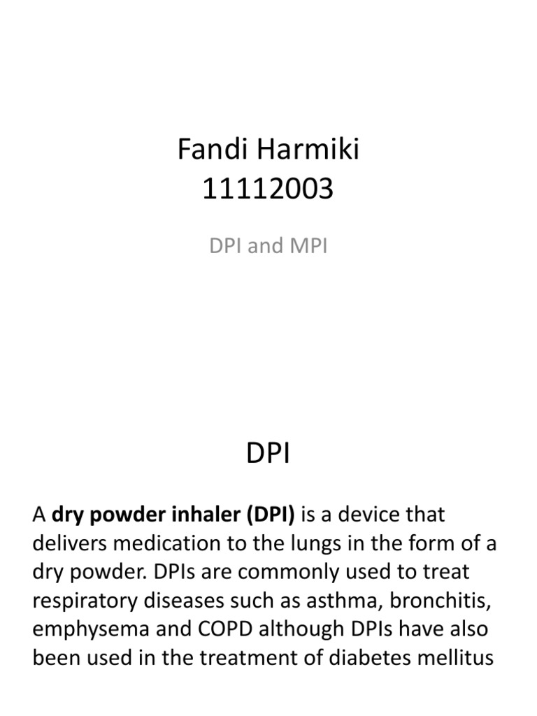 Mdi & Dpi | PDF | Clinical Medicine | Medical Treatments