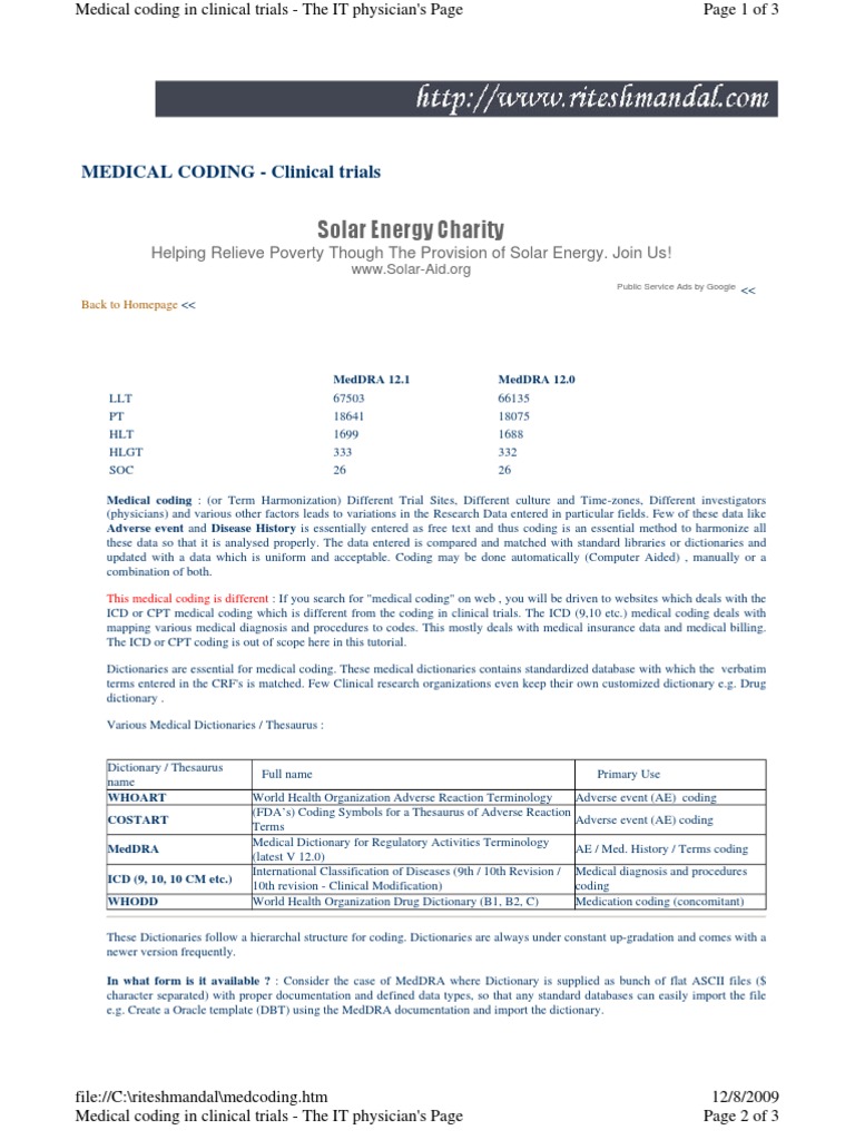 Medical Coding in Clinical Trials | PDF | International Statistical ...