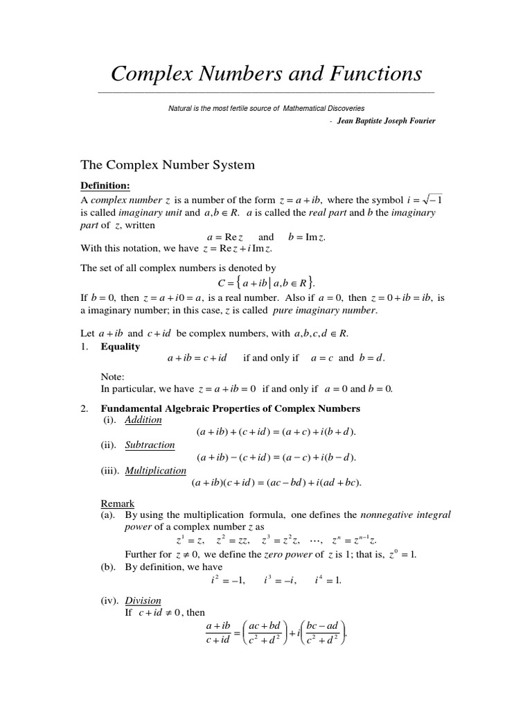 Complex Numbers and Functions | PDF | Sine | Trigonometric Functions