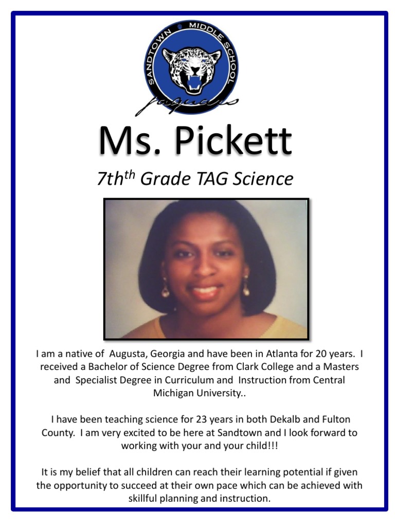 7th Grade TAG Science Teacher Bio | PDF