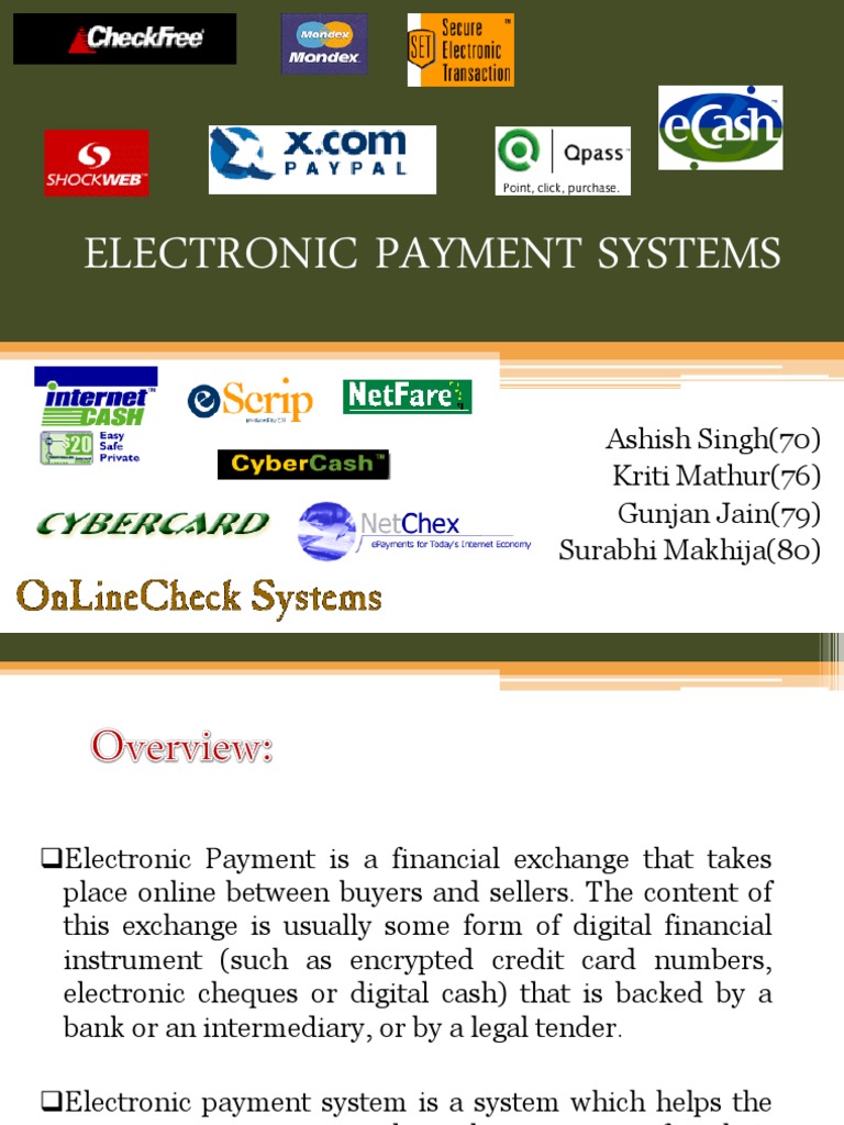 Electronic Payment System | PDF | Pay Pal | Credit Card
