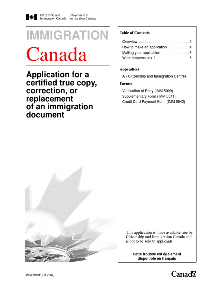 Canada Immigration Forms: 5545E | Download Free PDF | Identity Document ...