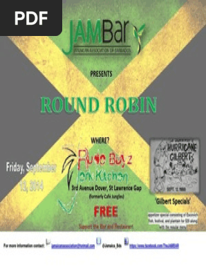 Folleto Del Round Robin De Jamaica