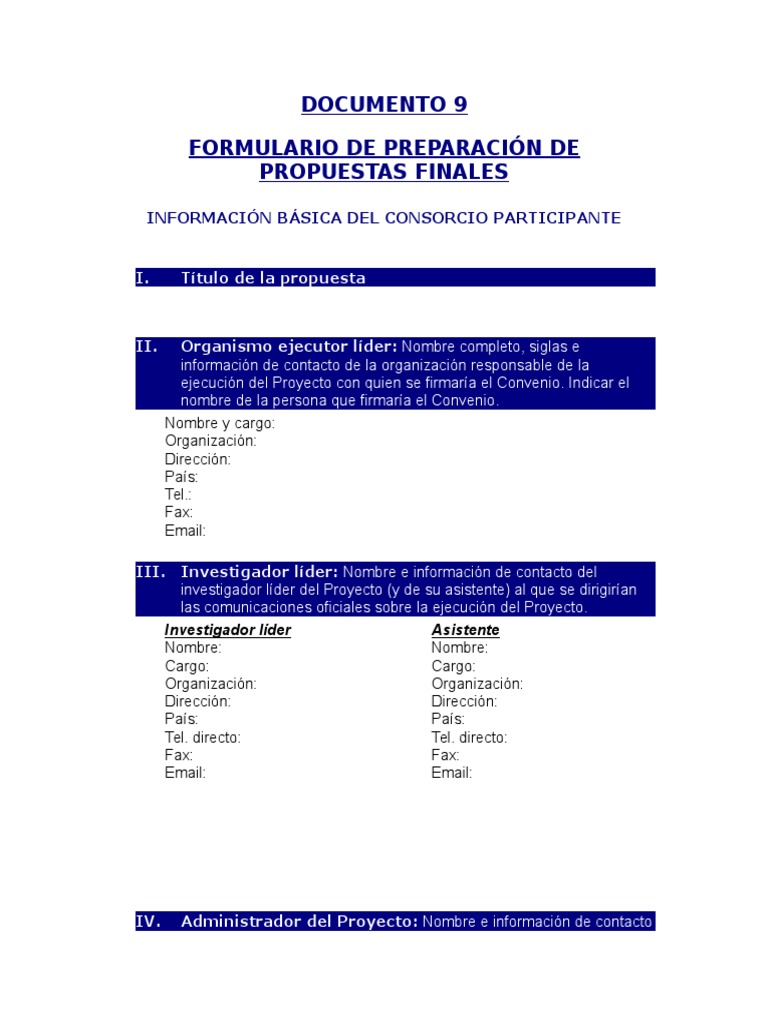 09 Formulario Propuestas | PDF | Business
