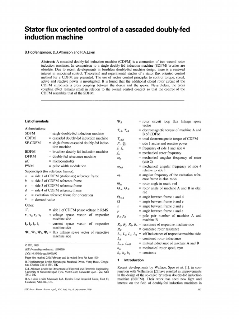 Stator Flux Oriented Control | PDF | Force | Electrical Engineering