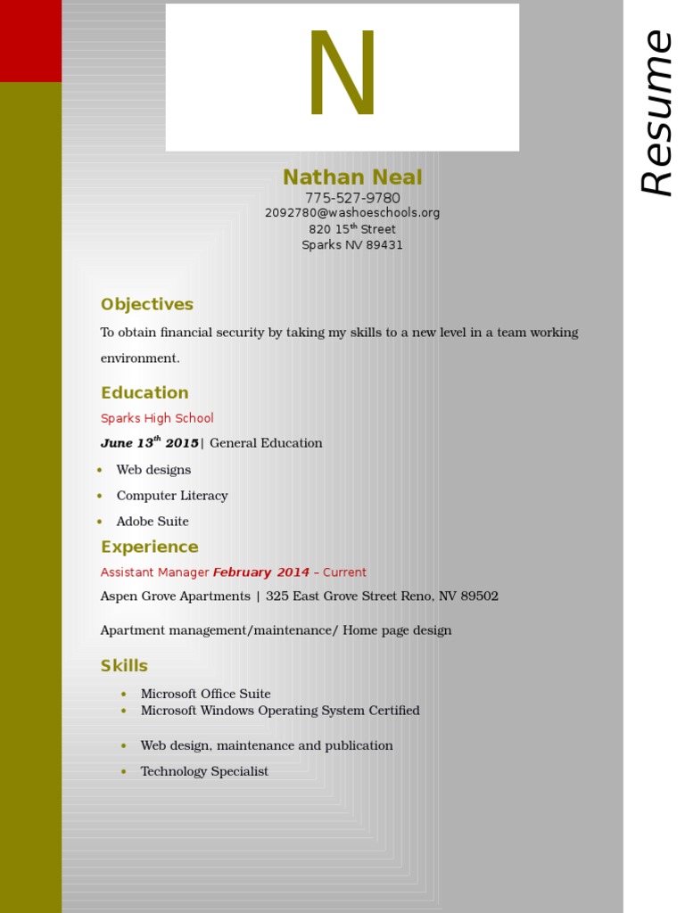 Nathan Neal's Professional Resume | PDF | Art