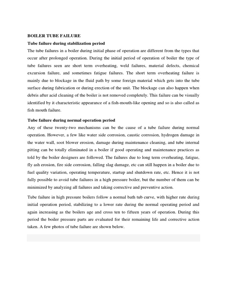 Boiler Tube Failure Tube Failure During Stabilization Period | PDF