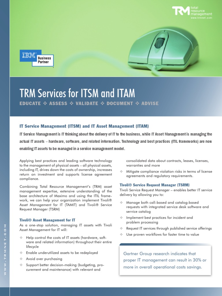 TRM Services For ITSM and ITAM Brochure | PDF | It Service Management | Asset Management