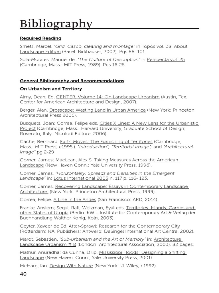 1221 Bibliography | Design | Urban Planning