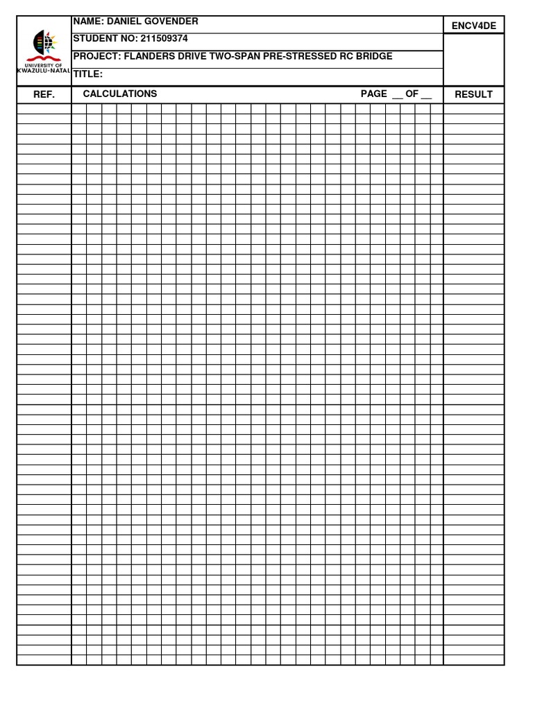 Design Calc Sheet Bridge 3 | PDF