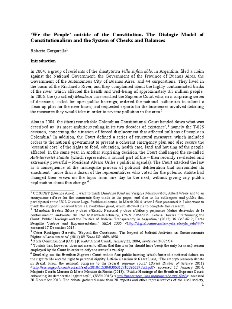 Dialogic Constitutionalism in Latin America | PDF | Dialogue ...